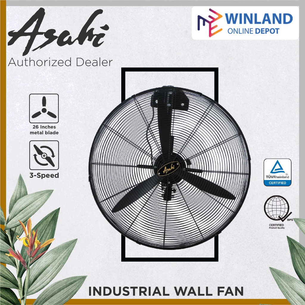 ASAHI by Winland 26inch Industrial Wall Fan | Electric Fan WF-2601 | Shopee Philippines