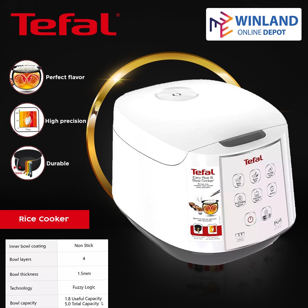 Tefal by Winland Easy Rice Cooker Spherical Cooking Pot 1.8 Liters ...