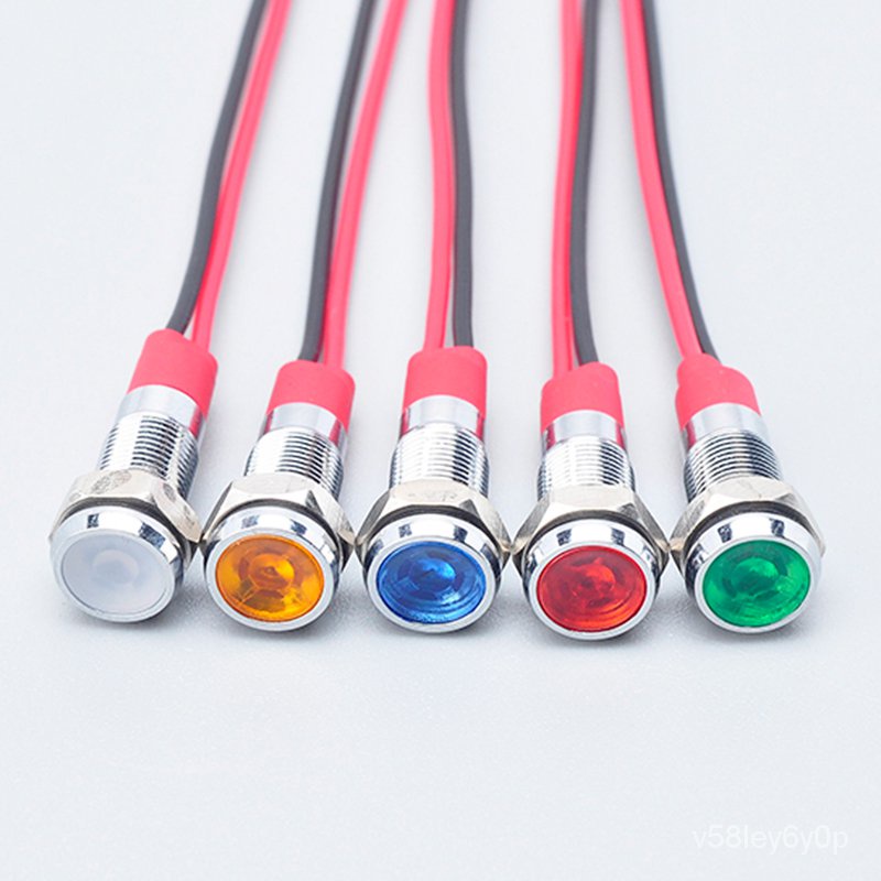 6mm 8mm 10mm 12mm Mini Metal Indicator Light flat head waterproof pilot ...