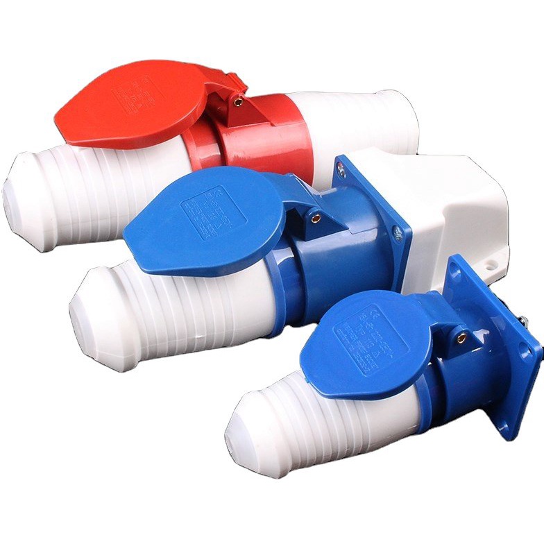 Three-phase electric waterproof 3/4/5 core 16A32A male and female head ...