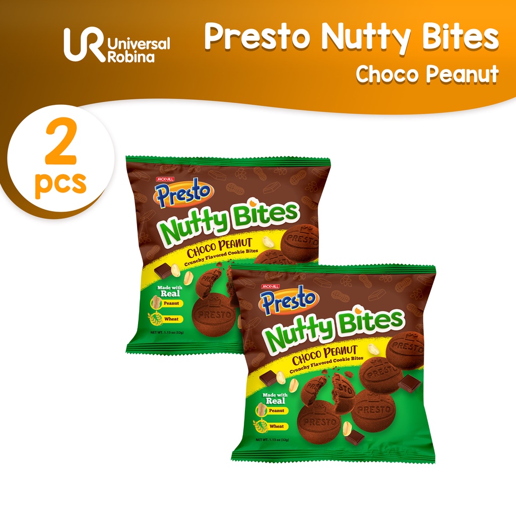 2 x Presto Nutty Bites Choco Peanut (32g) | Shopee Philippines