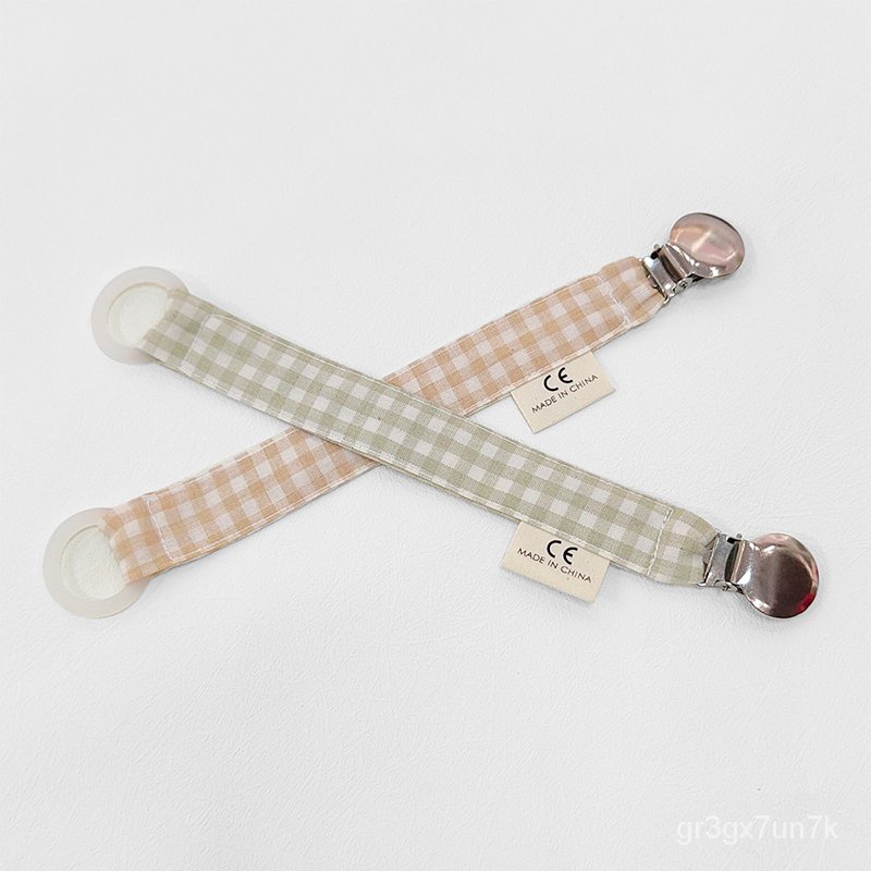 Orgain Cotton Linen Pacifier Chain Dummy Metal Clip Pacifier Holder ...