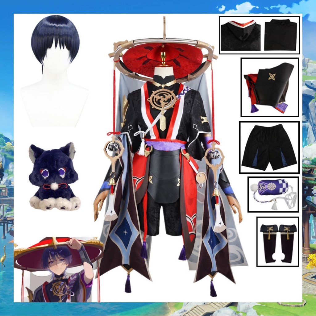 Genshin Impact Scaramouche Cosplay Suit Kunikuzushi Balladeer Halloween ...