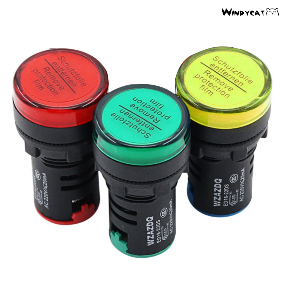 [COD] AD16-22DS AC 220V 20mA LED Pilot Panel Indicator Signal Warning ...