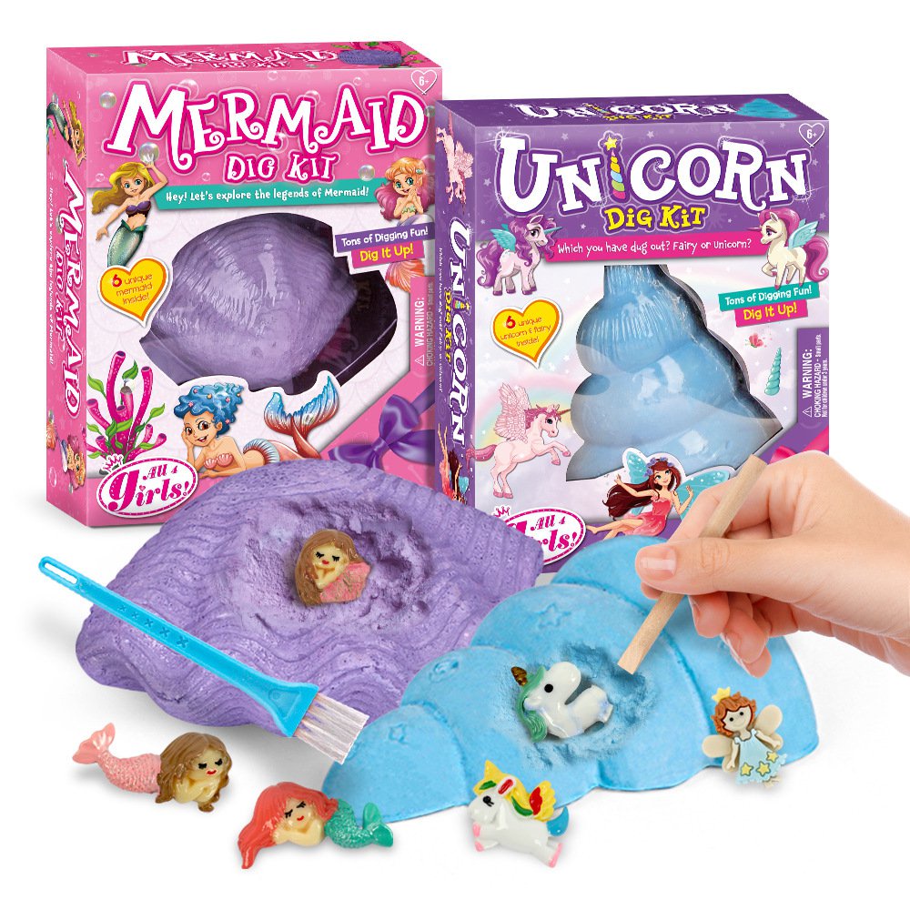 2022 New Mermaid Unicorn Dig It Out Kit Archaeological Excavation Set ...