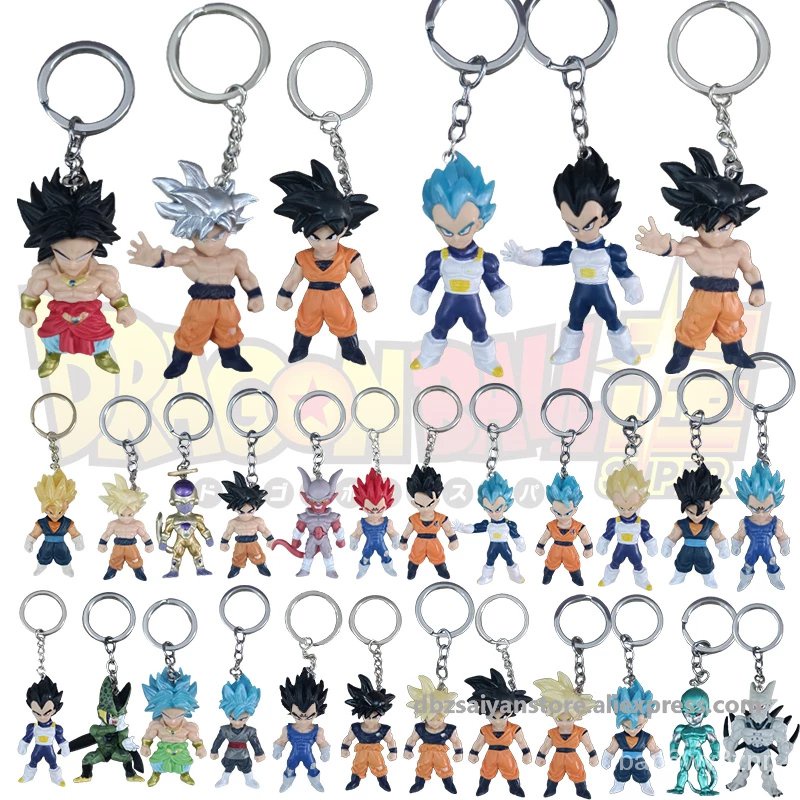 5-7cm anime DBZ Goku Vegeta Gohan Cell Buu Keychain Figures Super ...