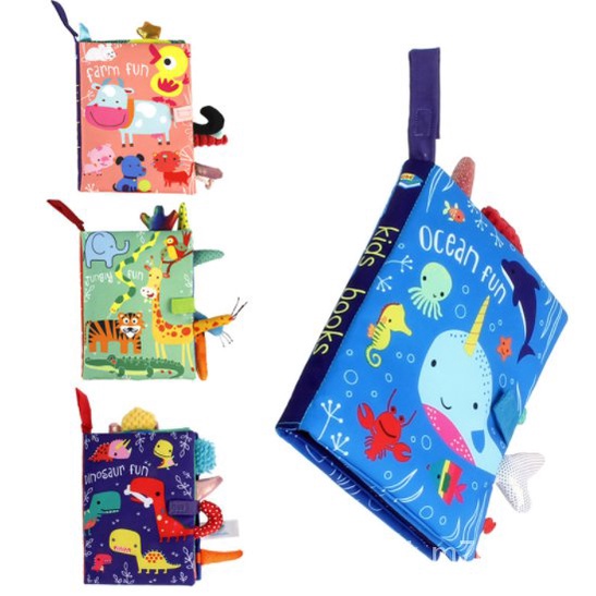 Baby Touch 3D Cloth Book about Animal Tails Sensory Stimulation Newborn ...