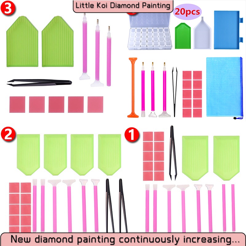 [Little Koi] DIY Diamond Painting Tool Tray Pen Glue Sewing Accessories ...