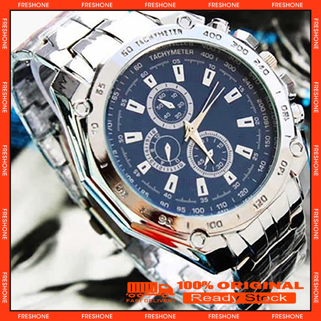 COD!!!Freshone Fashion Men Stainless Steel Quartz Analog Sport Wrist ...