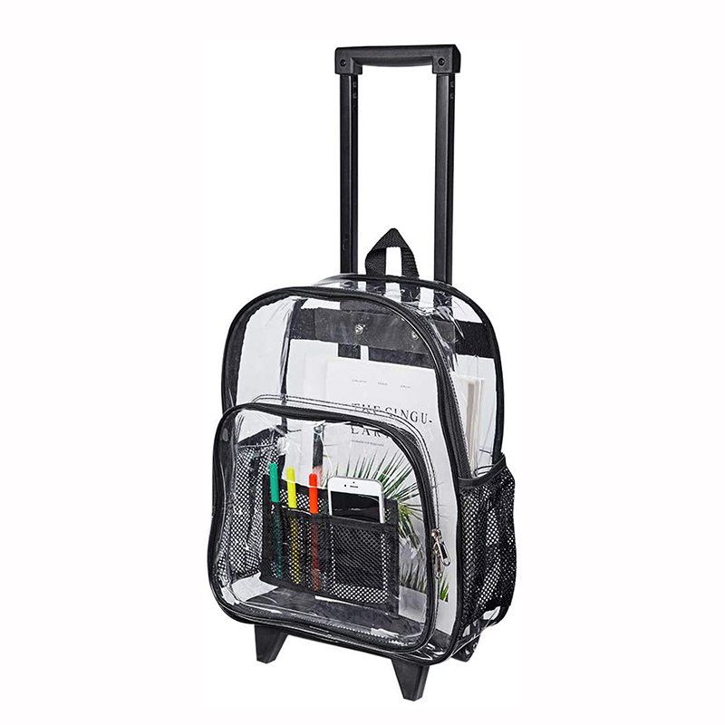 Rolling Clear Backpack Heavy Duty school holographic bookbags ...