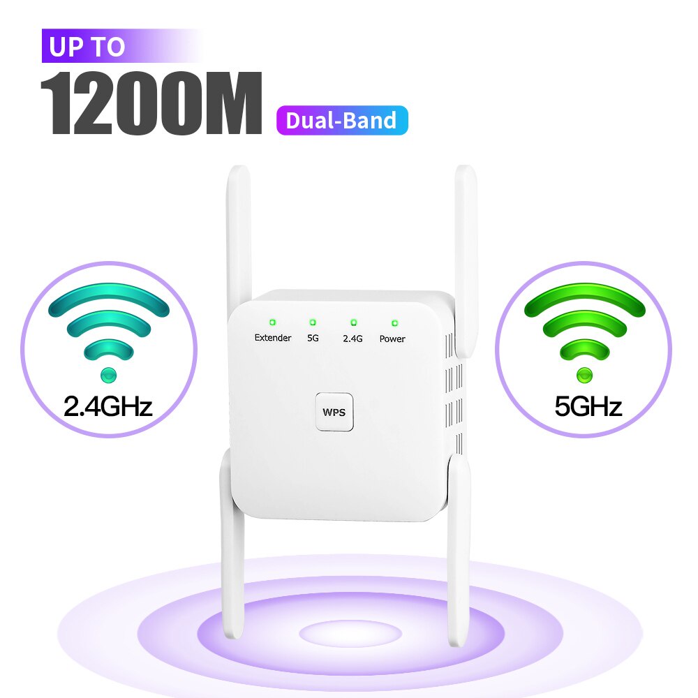 1200Mbps 5Ghz Wireless WiFi Repeater 2.4G 5GHz Wifi Signal Amplifier ...