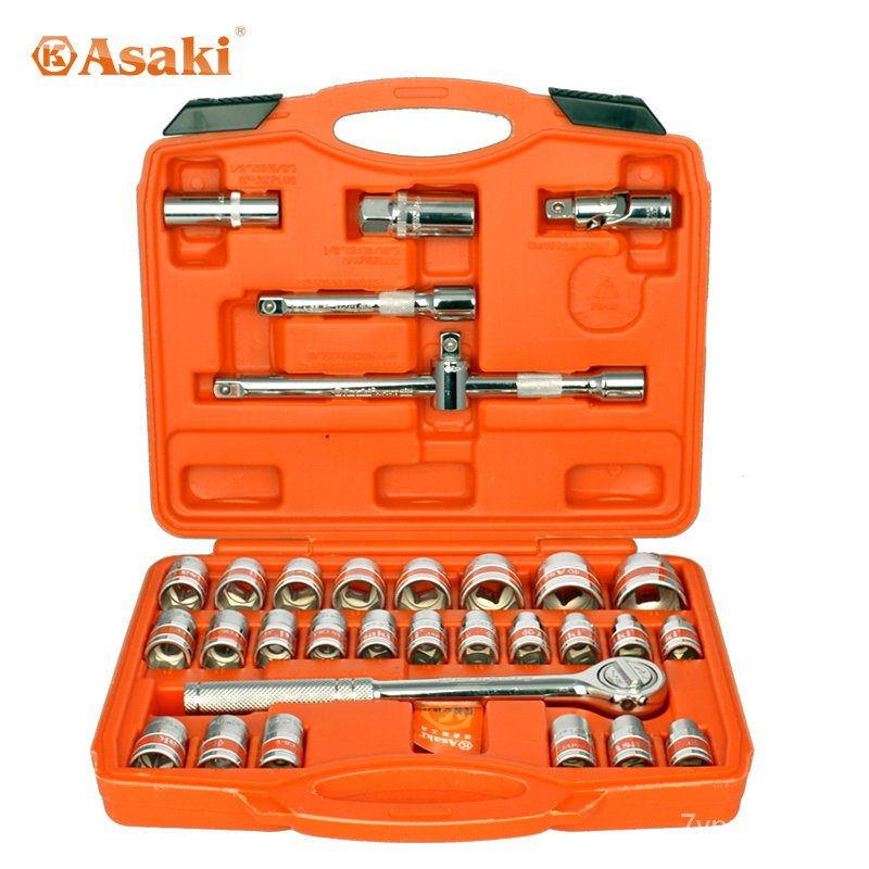 ASAKI 32pcs CRV tool kit auto repair tools car repair tool box and ...