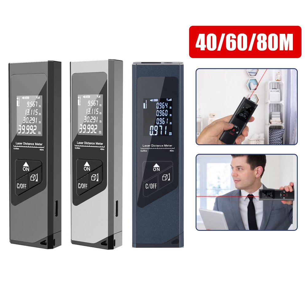 W50 40/60/80m Laser Distance Meter Rangefinder Laser Tape Measure ...
