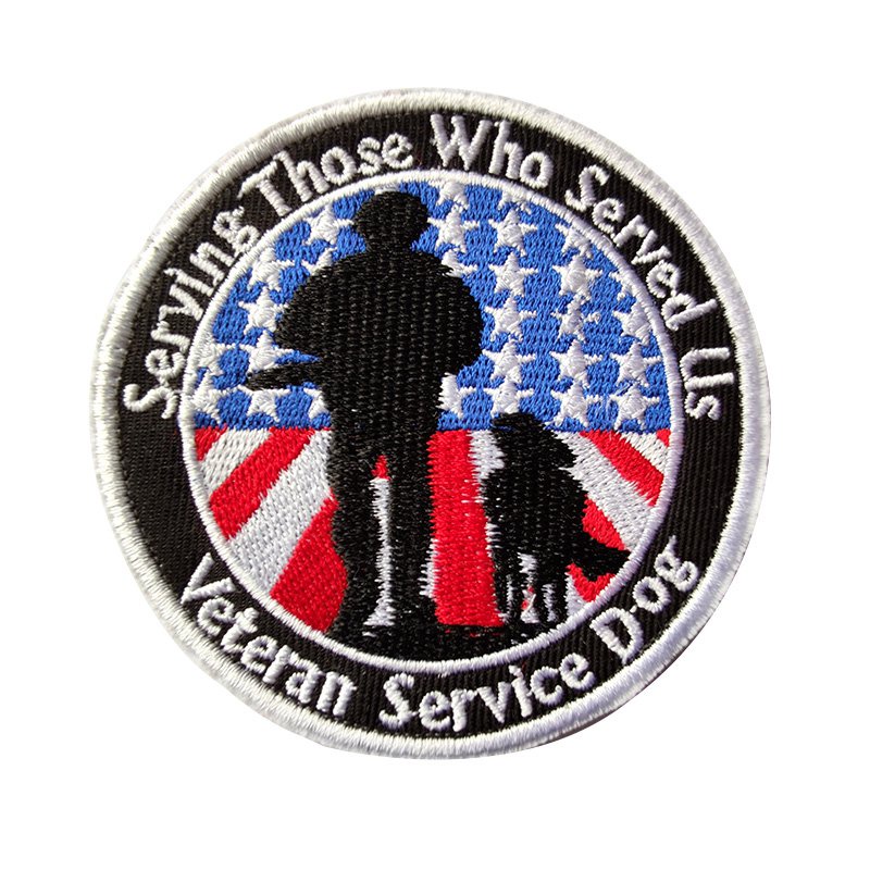 Veterans Service Dog Embroidered Patches US Flag Tactical Vest Outdoor ...