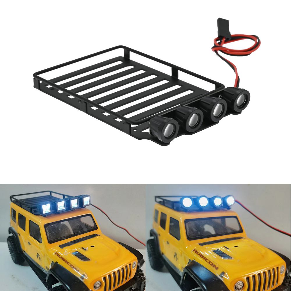 RC Car metal luggage rack non-destructive modified roof spotlights for ...