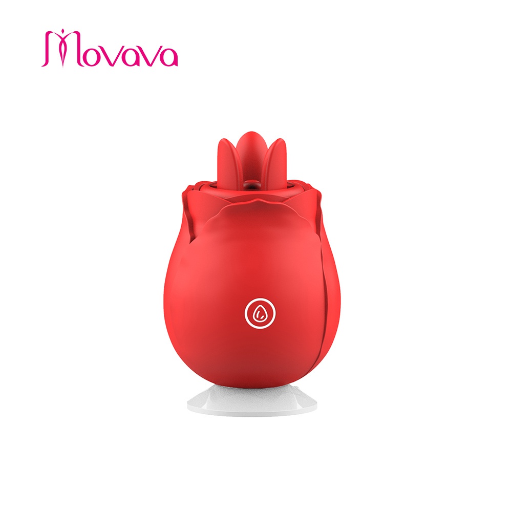 Movava Rose Shape Vagina Sucking Vibrator Nipple Sucker Oral Licking