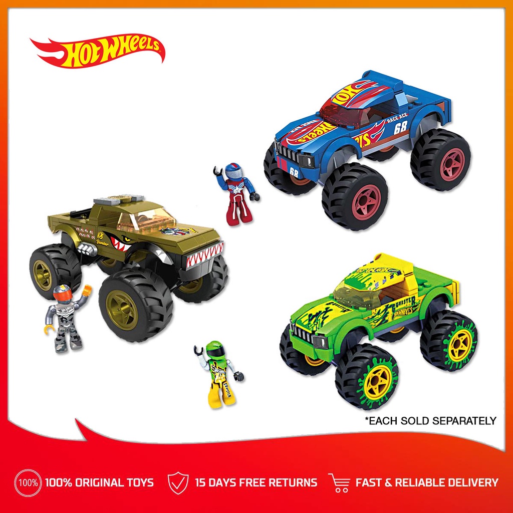 Hot Wheels Mighty Monster Truck Mega Construx Vehicle Toy Gift for Kids ...