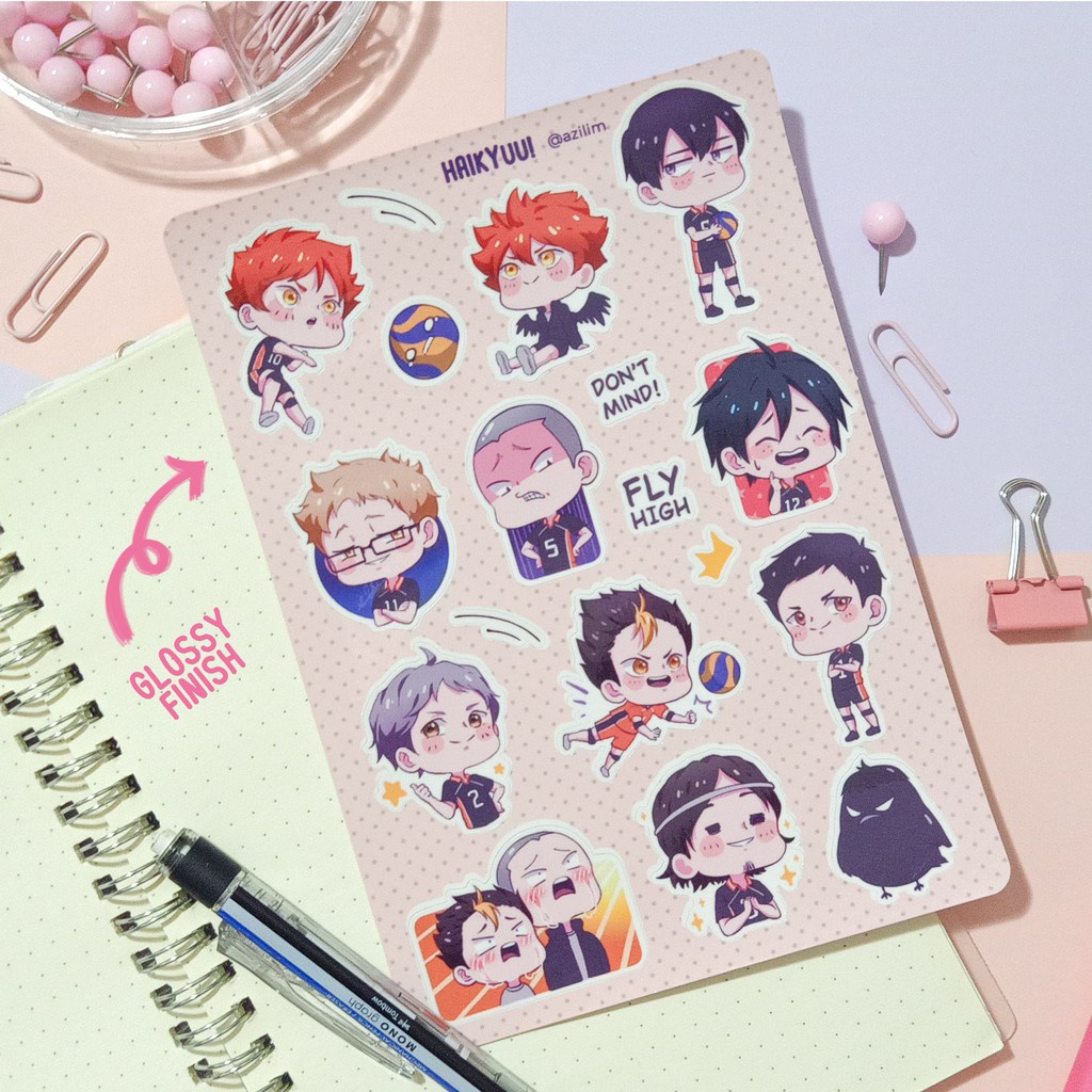 ∏ Haikyuu! Karasuno Kawaii Peel Off Sticker Sheet for Journaling and ...