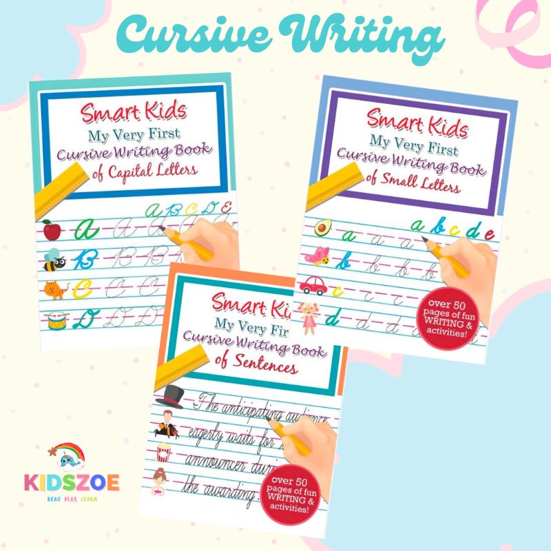 Smart Kids Cursive Writing workbook hand writing practice tracing work ...