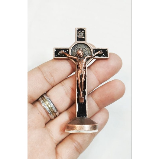 St. Benedict Adhesive Car Exorcism Bronze Crucifix, for the Altar or ...