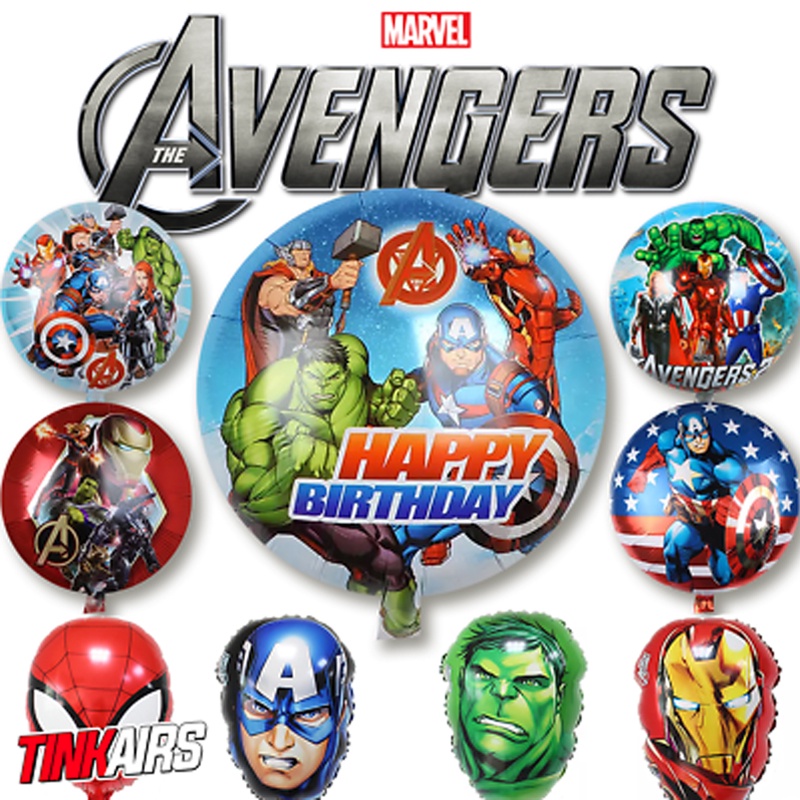 Marvel Avengers Theme Balloons Spiderman Batman Hulk Iron Man Balloons ...