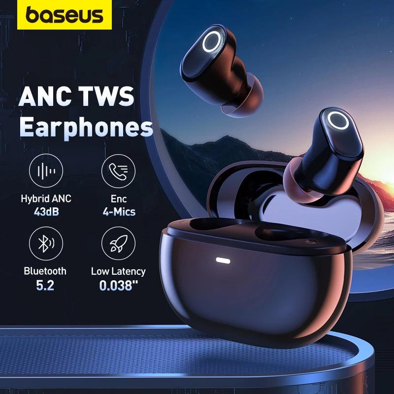 Baseus Bowie WM05 ANC TWS Wireless Earphones Bluetooth 5.2 Earbuds,4 ...