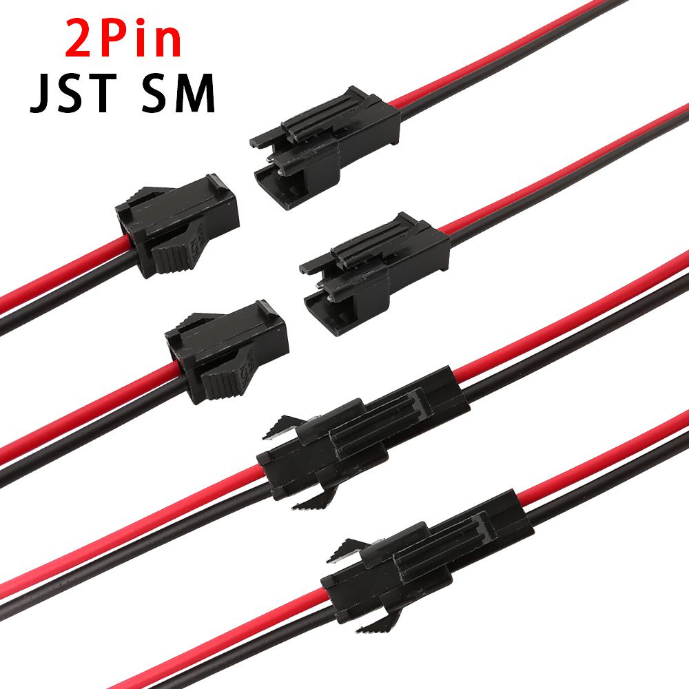 2/5/10Pair 10CM JST SM 2Pin Electrical Wire Connector JST SM 2P Male ...