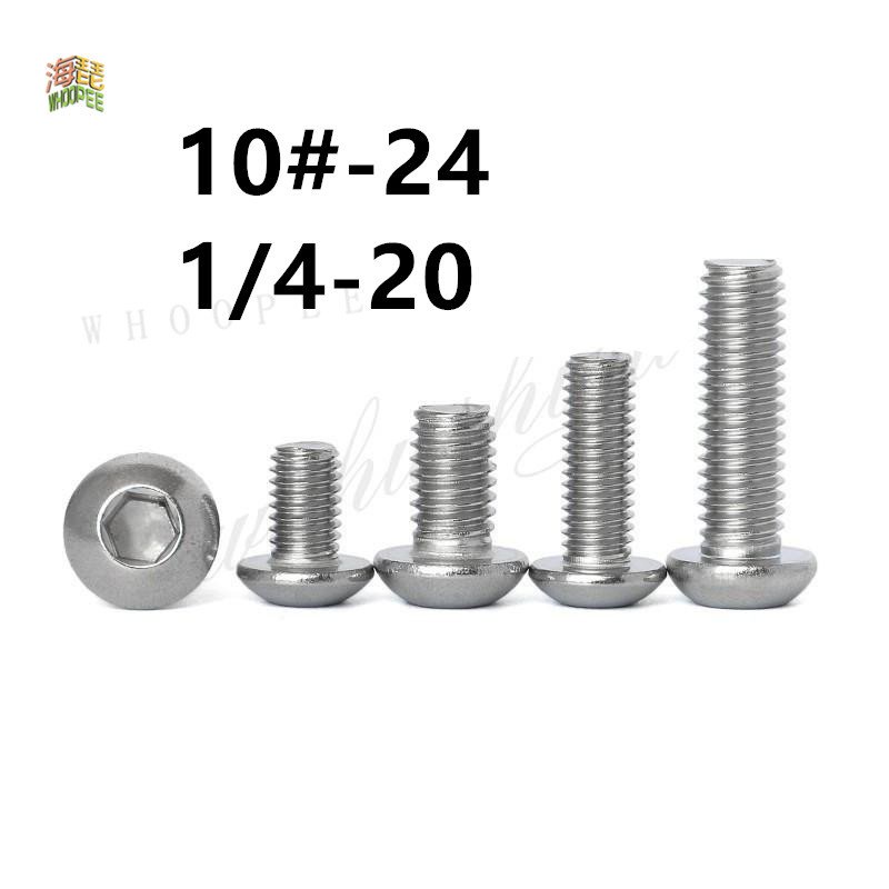 10pcs Unc 10 24 1 4 20 Us Coarse Thread 304 A2 70 Stainless Steel