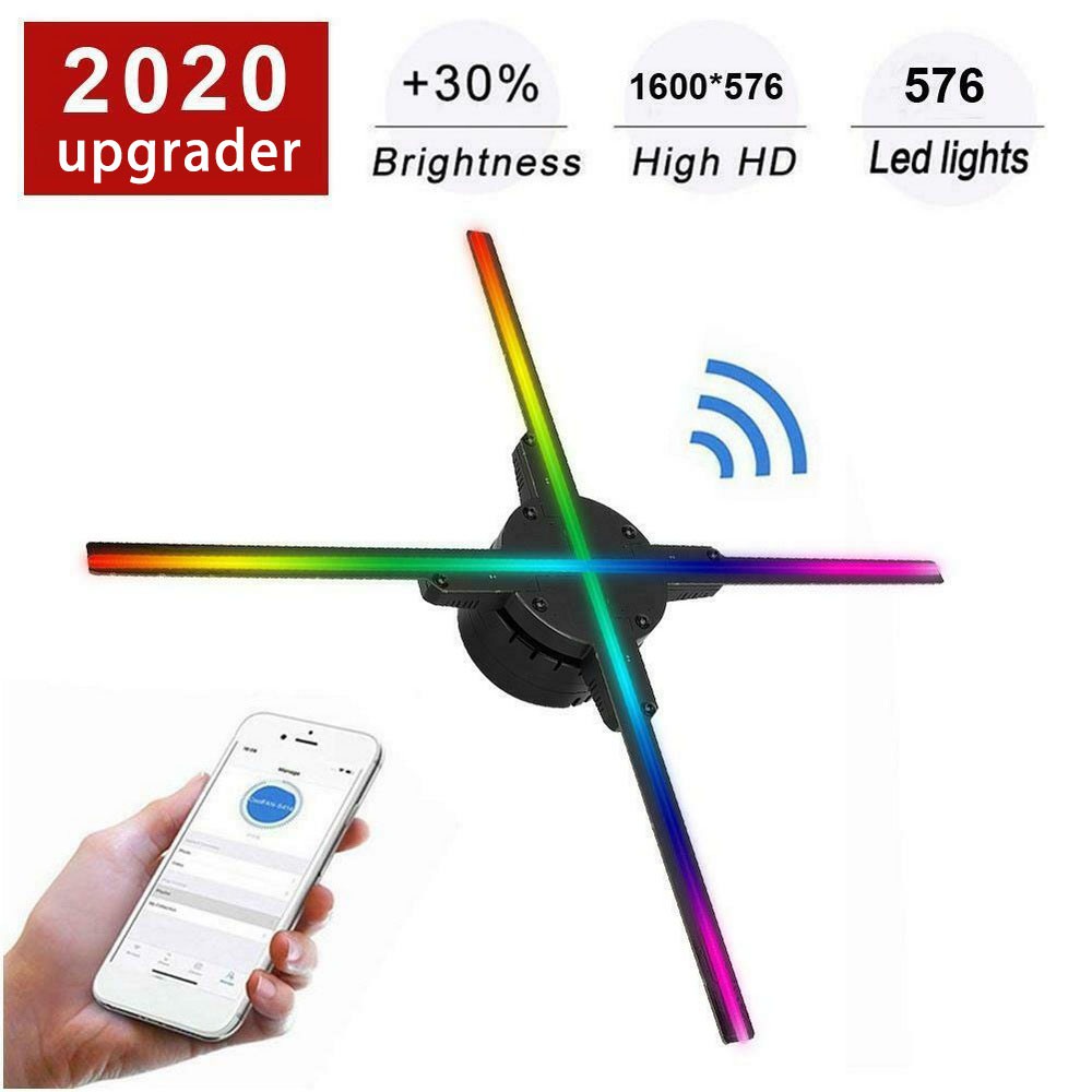 Wifi 3D Hologram Projector Fan 638 LED Holographic Imaging Lamp Player ...