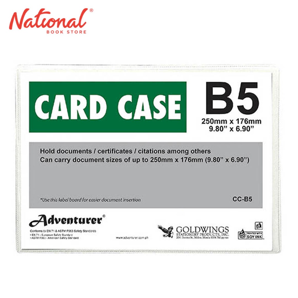 Adventurer Document Card Case Plastic Soft B5 CC-B5 - School & Office ...