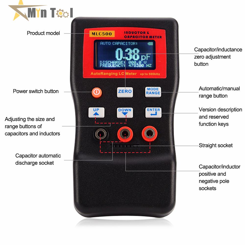 MLC500 Electronic Capacitance Inductance Meter Digital Bridge LC Meter ...