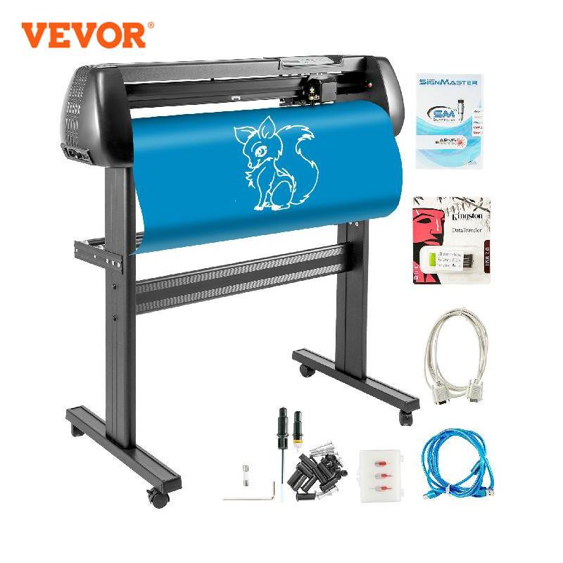 VEVOR 34 Inch Vinyl Cutting Plotter Cutter Machine with 3 Blades & SIGNMASTER Software Kit for ...