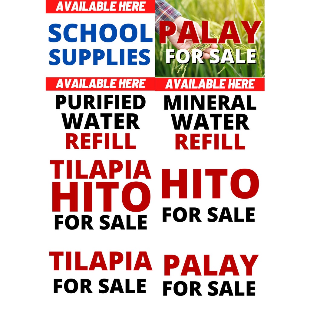 Store Signage Uling Palay Darak Washing Machine Hito Tilapia Mineral ...