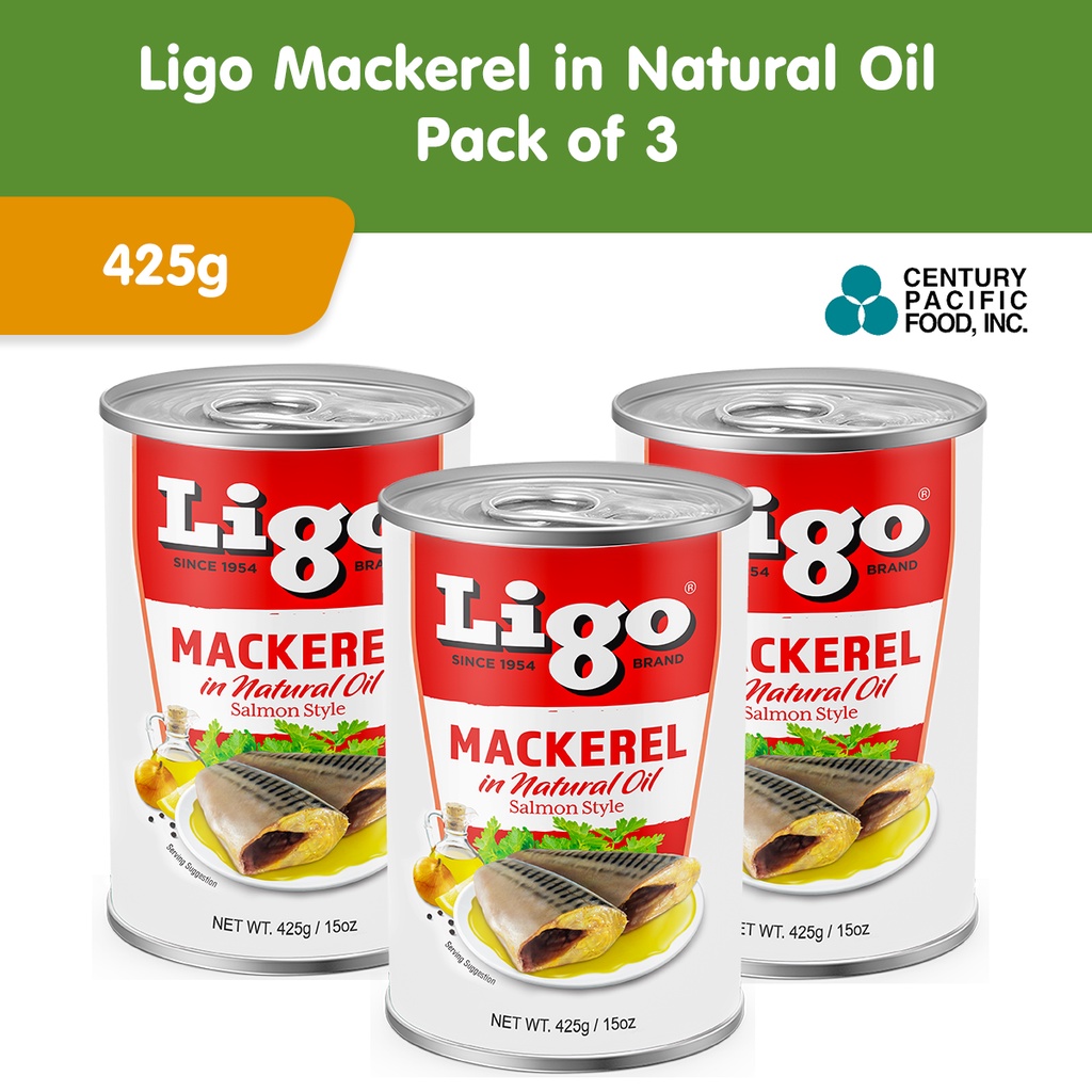 Ligo Mackerel in Natural Oil 425g x 3 | Shopee Philippines