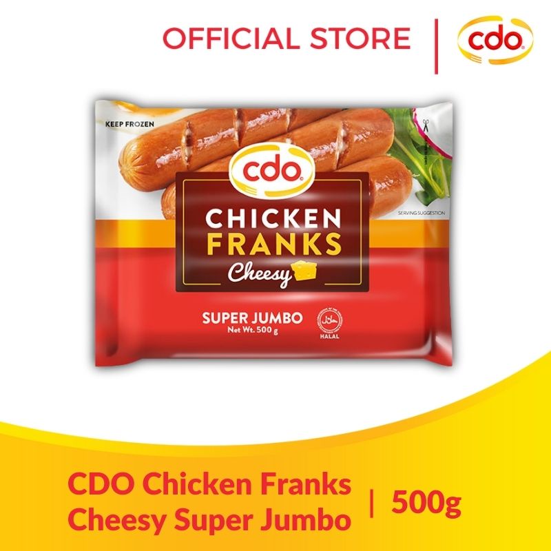 【Hot Sale】CDO Chicken Franks Cheesy Super Jumbo 500g | Shopee Philippines