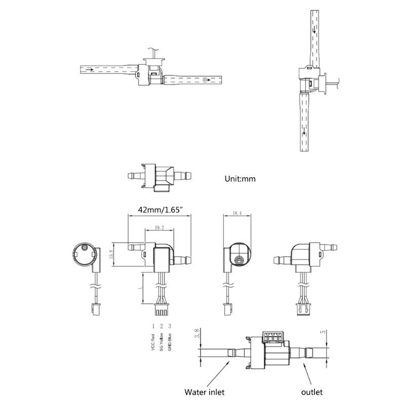 Water Flow Sensor Measurement Hall Effect Coffee Machine-Professional ...