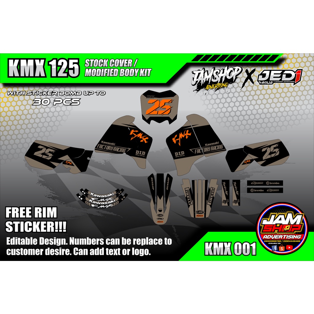 Kawasaki KMX 125 Full Decals - Stock/Customized Body Kit | Shopee ...