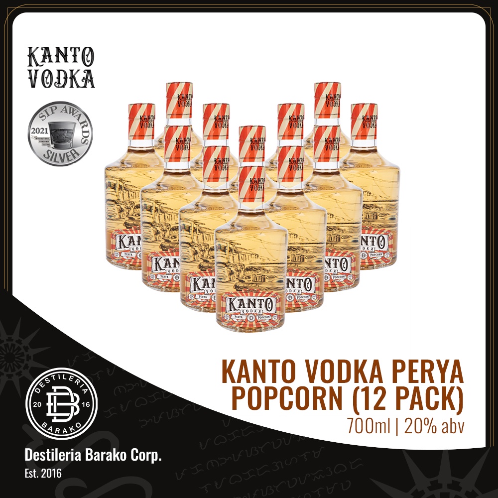 Kanto Perya Popcorn Vodka 700ml 20% ABV - 12 Pack | Destileria Barako ...