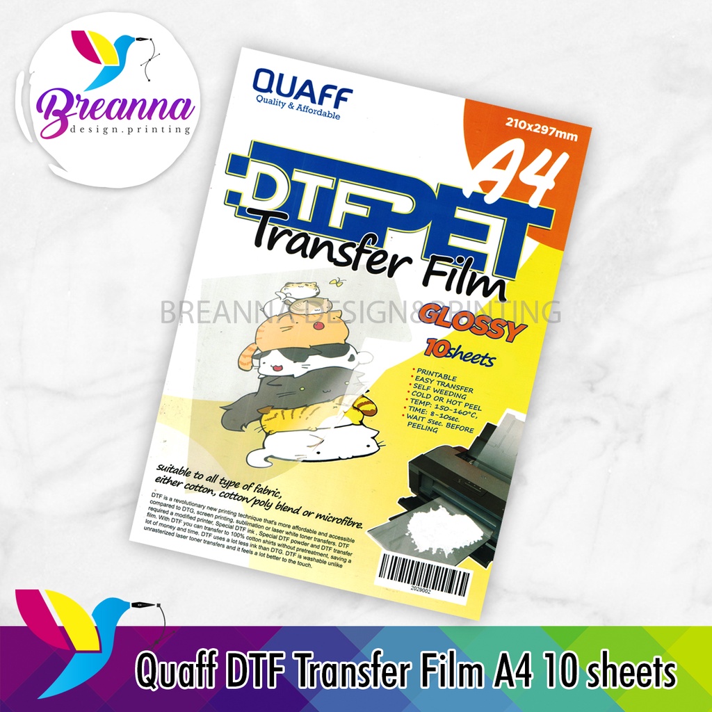Quaff DTF Transfer Film A4 10sheets | Shopee Philippines