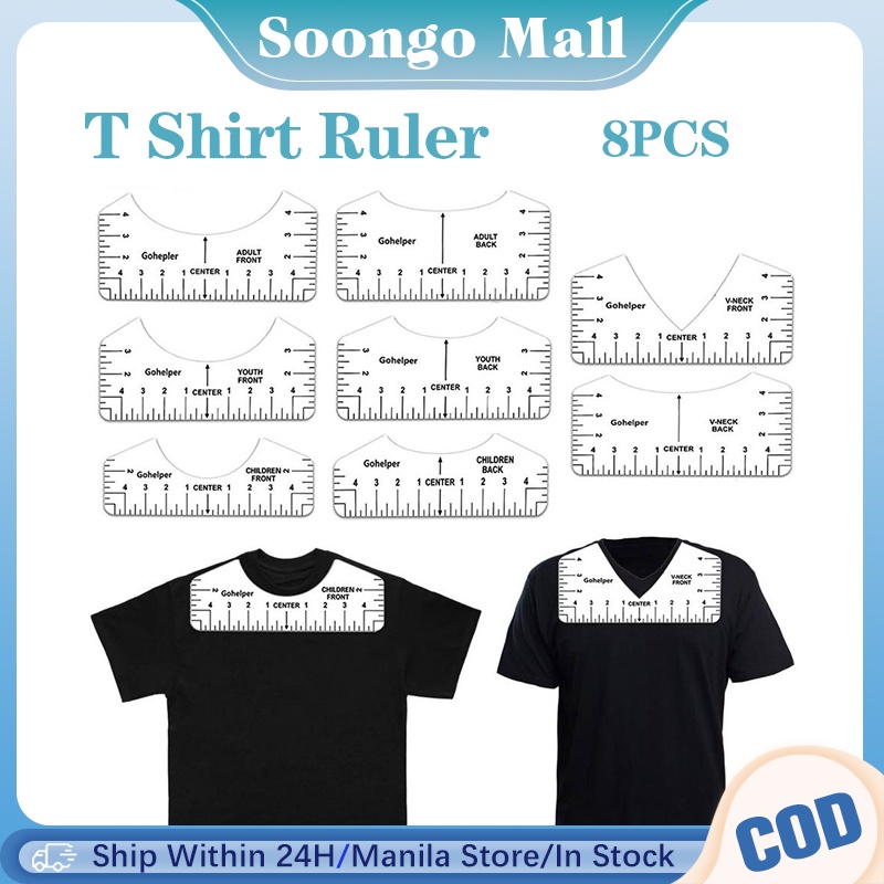 8PCS T-Shirt Alignment Ruler Tshirt Measurement Tool With Scale DIY ...