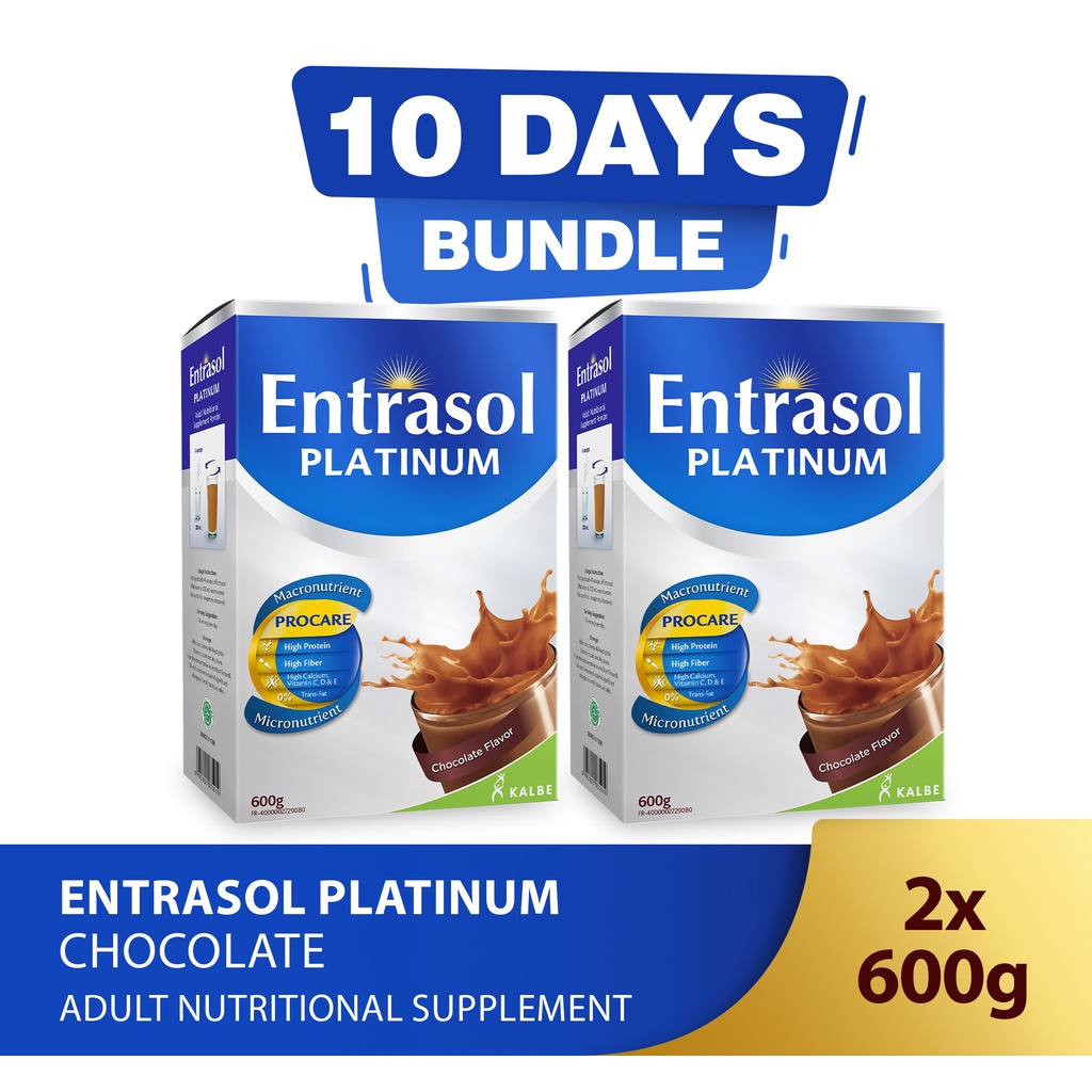 2x Entrasol Platinum Milk For Adult 600g (1.2kg) - Chocolate | Shopee ...