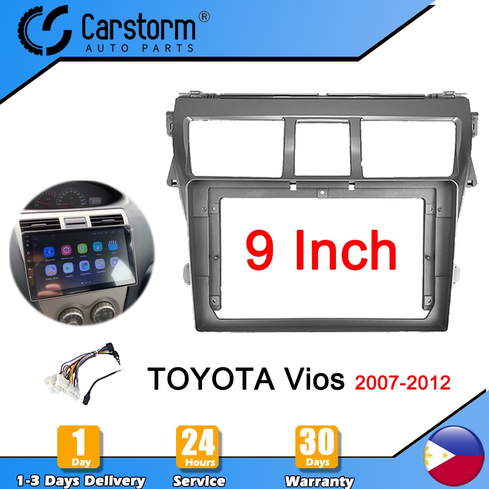 Carstorm 2 Din Car Video Fascia Frame for Toyota Vios 2007-2012 Panel ...