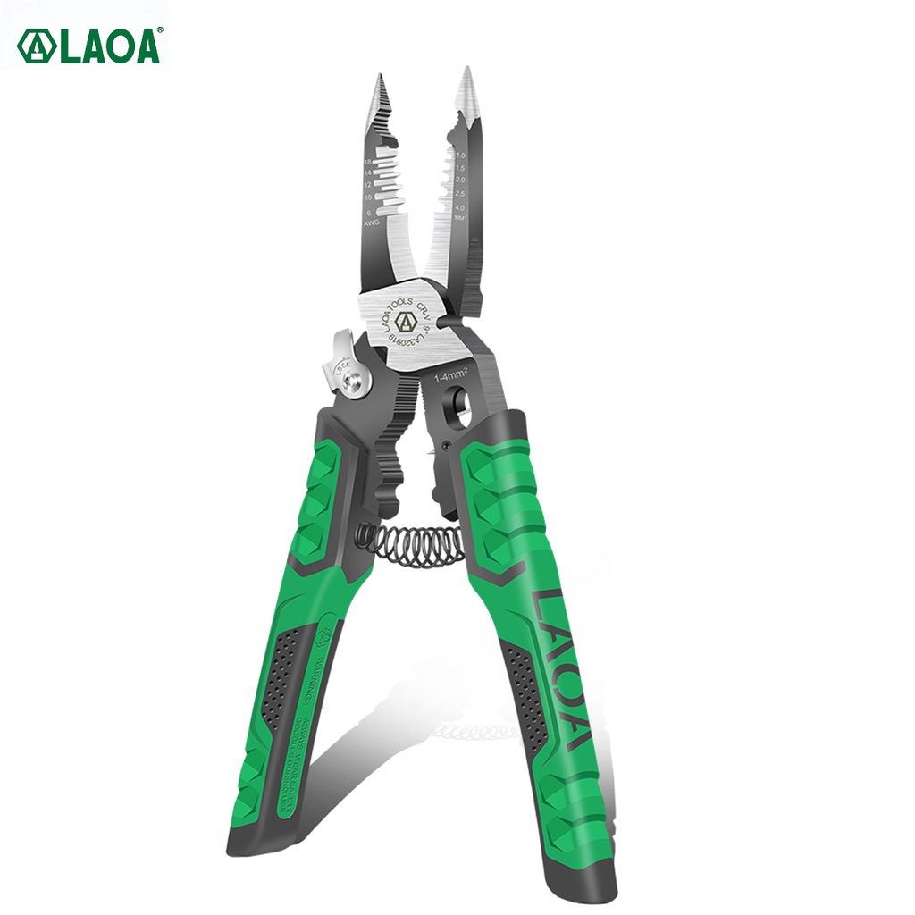 LAOA Multifunctional Electrician Pliers Long Nose Plier Wire Stripper ...