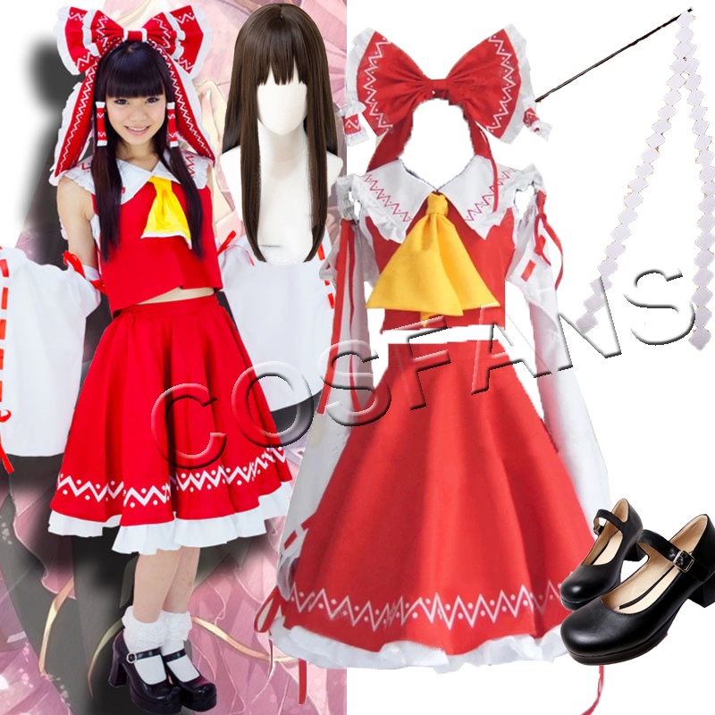 Anime Touhou Project Reimu Hakurei Cosplay Costume women men Halloween ...