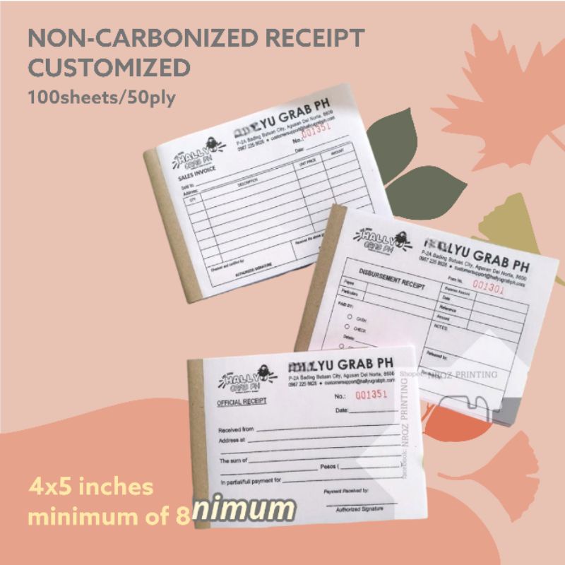 NON CARBONIZED - CUSTOMIZED FORM AND RECEIPTS | Shopee Philippines