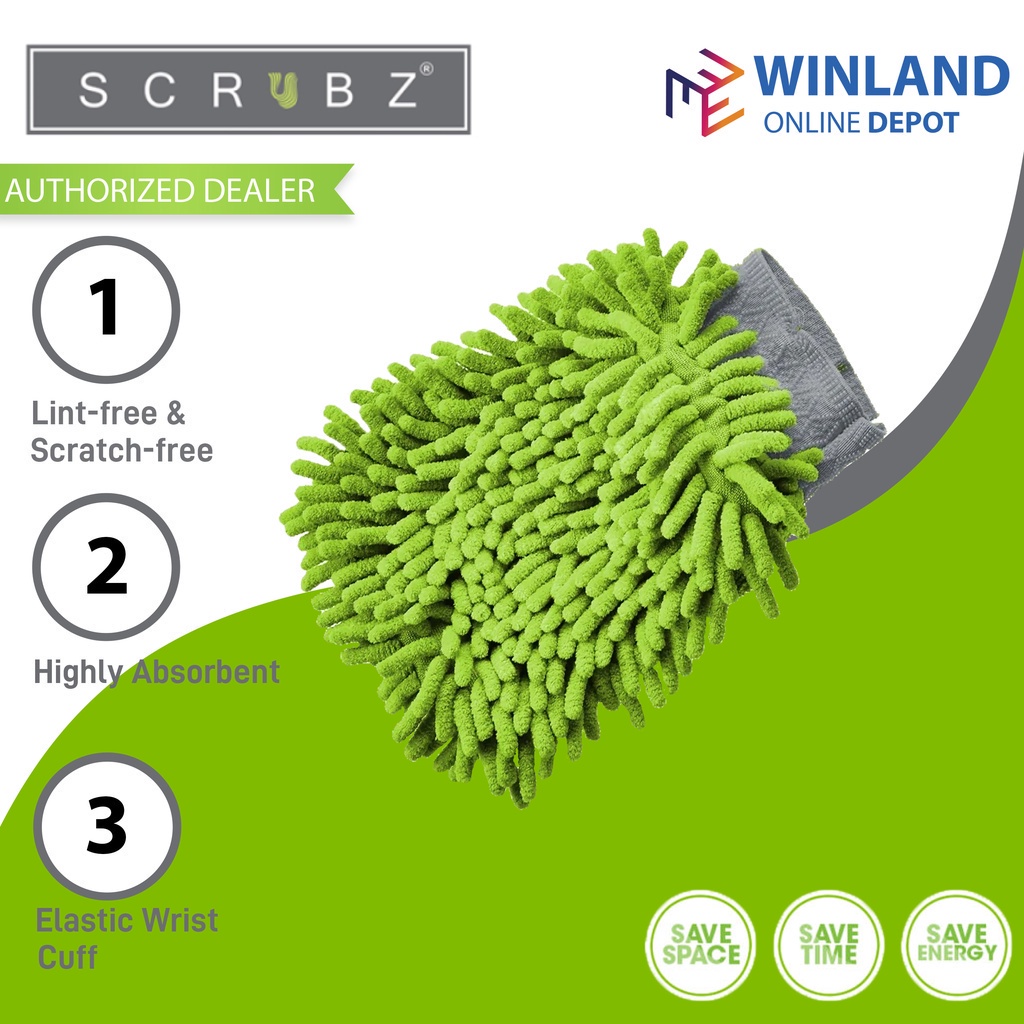 SCRUBZ by Winland Chenille Wash Mitt Cleaning Material 23 x 14.5 cm ...