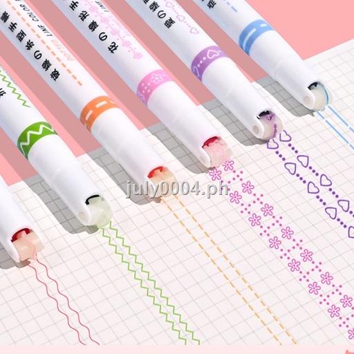 Linear pen Drawing wavy line marker pen Color highlighter Hand account ...