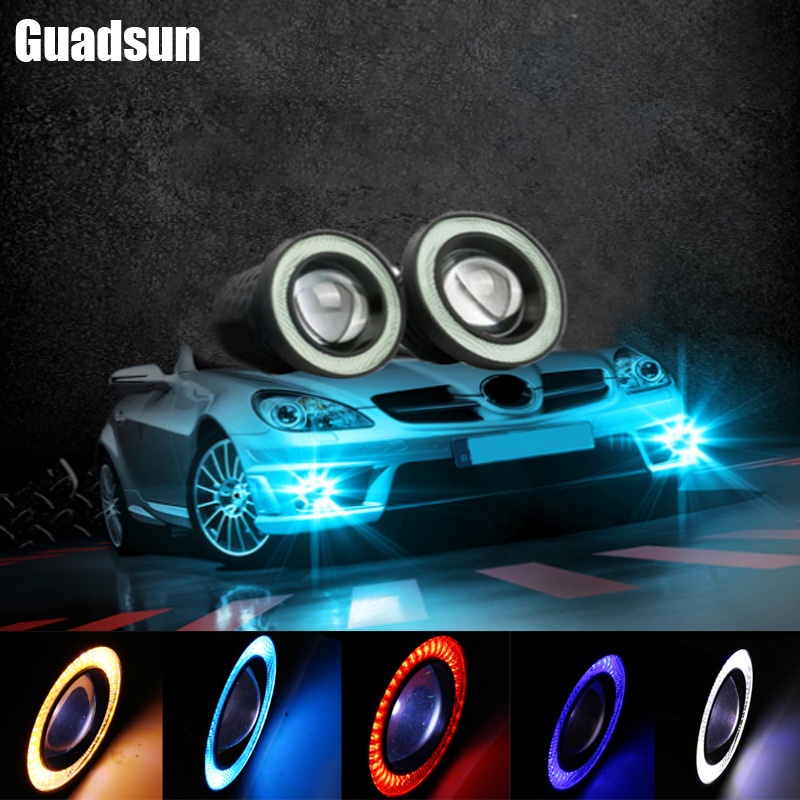 2pcs Car Angel Eyes Fog Lamp 2.5 3.0 3.5 Inch Bulbs White Blue Yellow ...