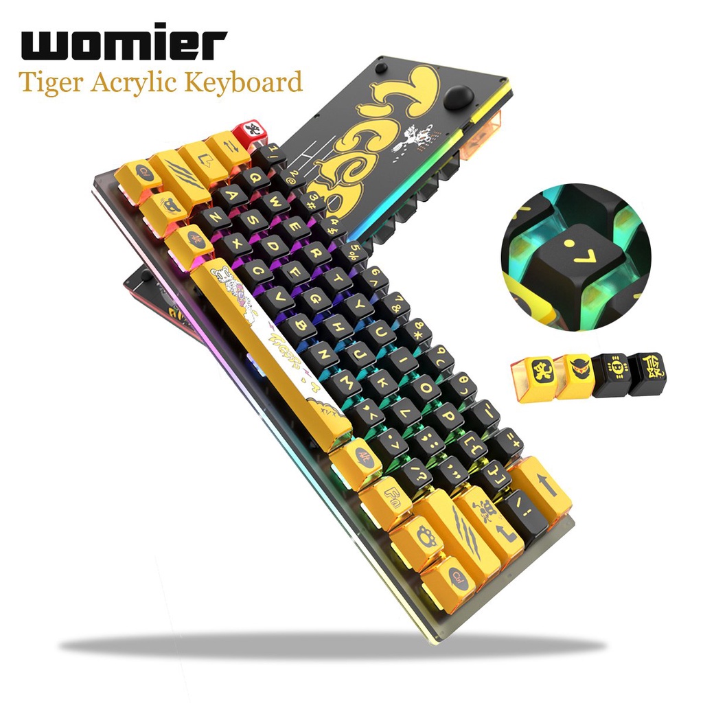 Womier Tiger K61 Mechanical Keyboard 61 Keys Hotswap Acrylic RGB ...
