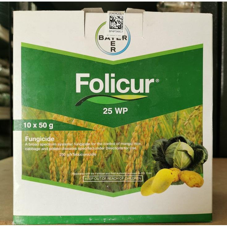 FOLICUR 25WP FUNGICIDE BY BAYER 500 grams ( 10 x 50grams box ) | Shopee ...